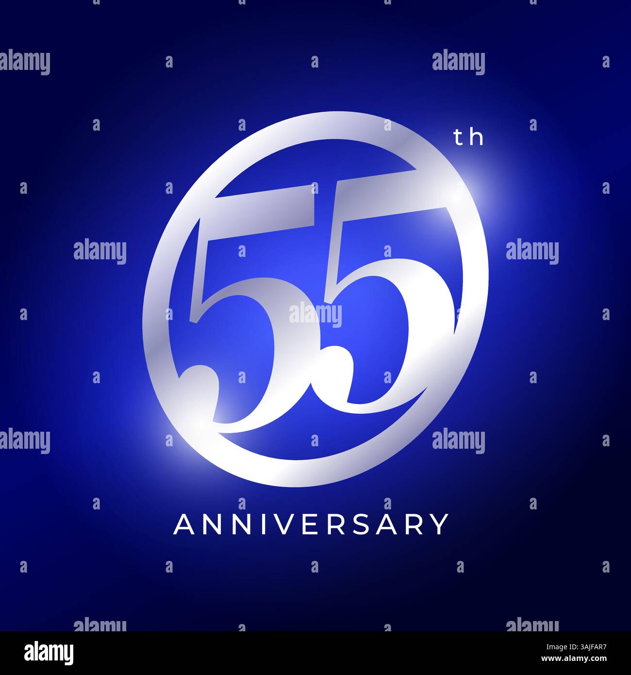 Elegant 55th Anniversary Logo Design With Silver Metallic Number On ...