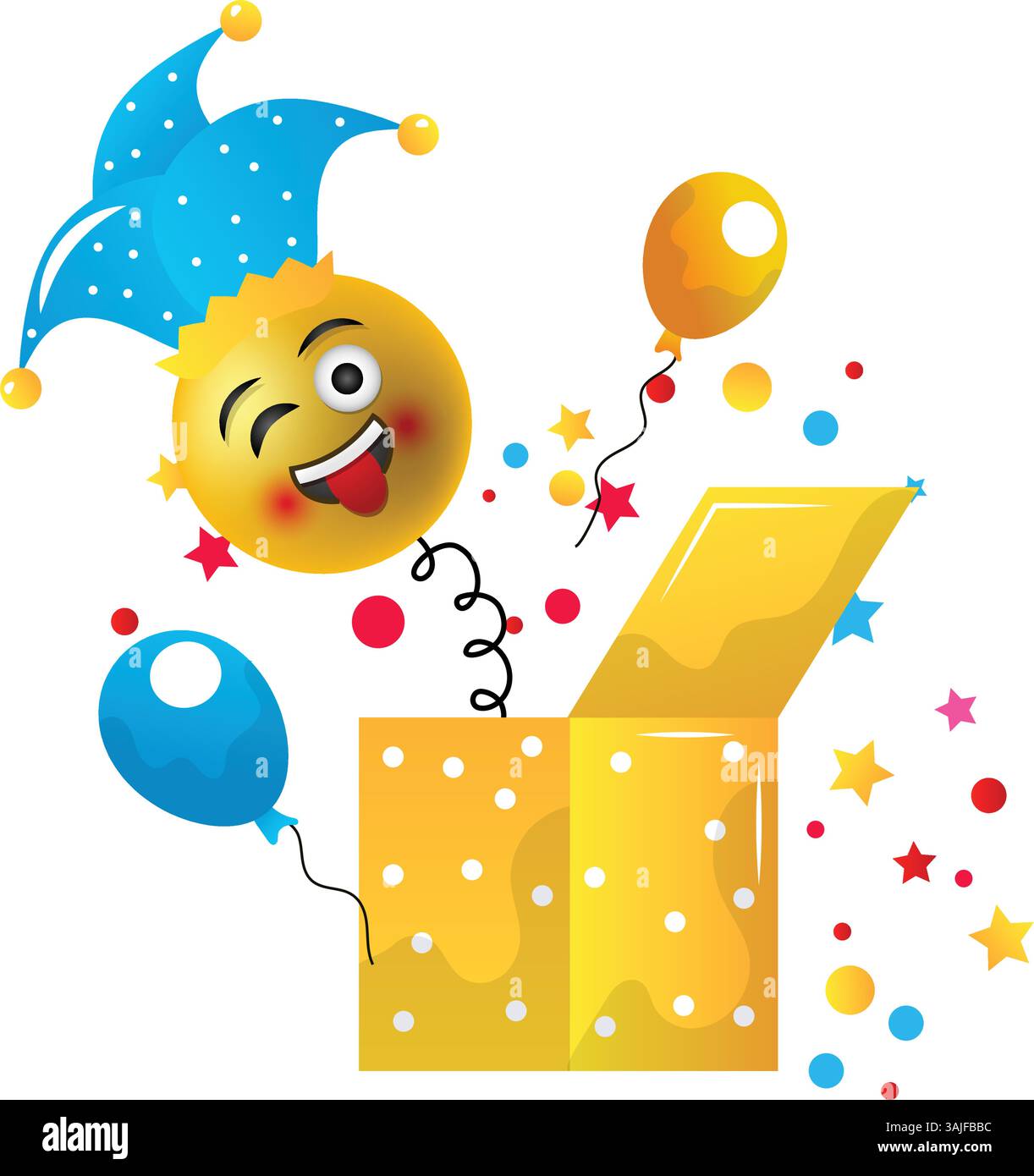 April fools day, vector cartoon illustration on the white background ...