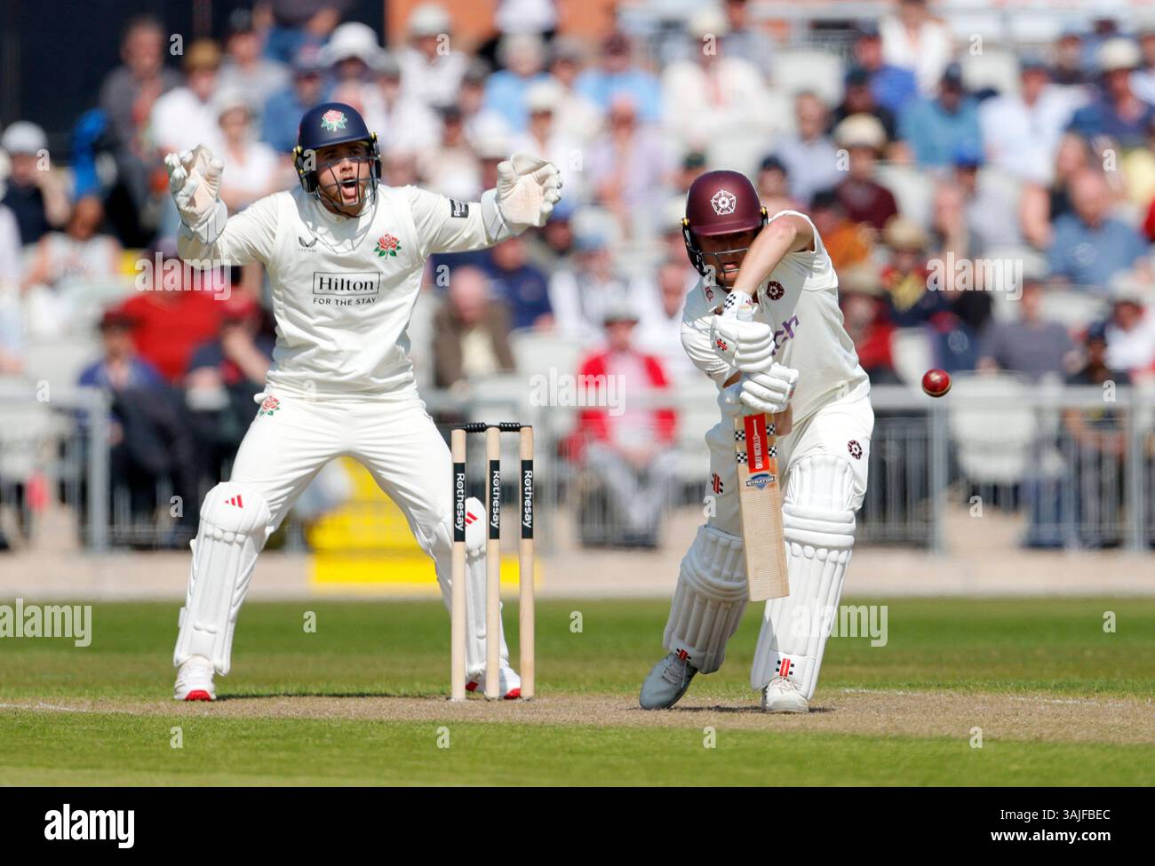 Northamptonshire's Rob Keogh bats during day one of the 2025 Rothesay ...