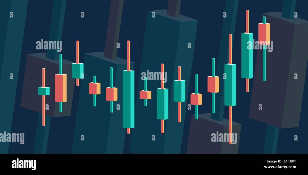 Stock market declining graph. Abstract financial graph with candlestick ...
