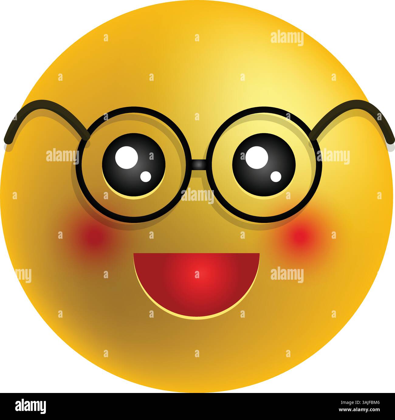 smart emoji, vector isolated illustration on the white background Stock ...