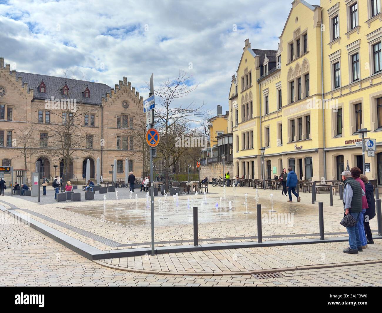 Albertsplatz with water feature, Coburg, Germany, April 2025, editorial ...