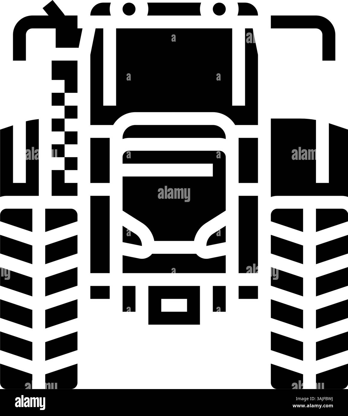 machinery tractor front glyph icon vector illustration Stock Vector ...