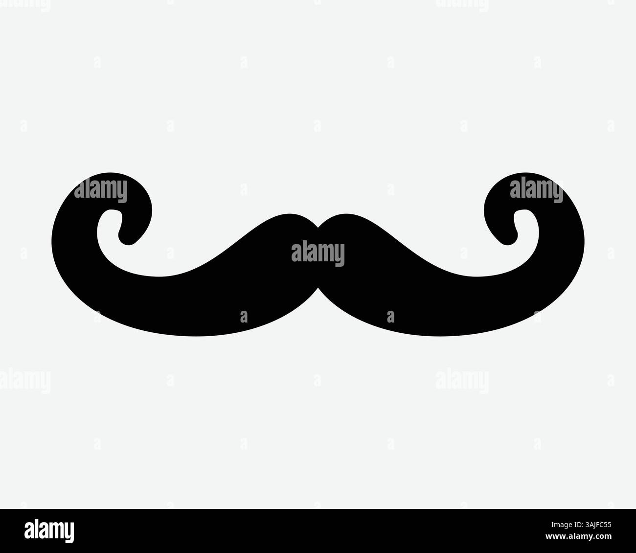Facial Hair Moustache Face Fashion Design Italian Curly Curl Beard ...