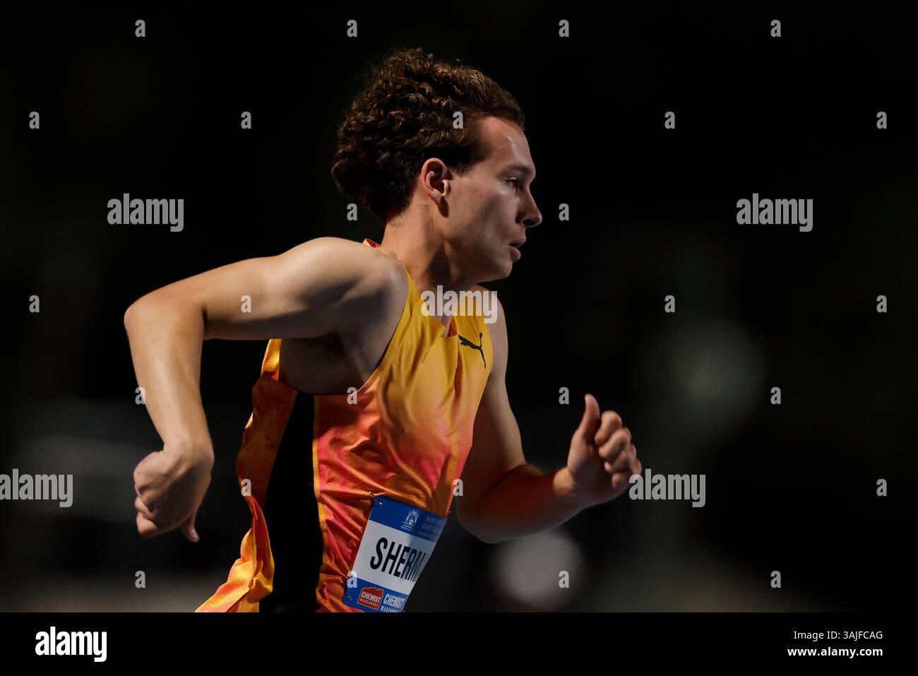 Cooper Sherman of Victoria runs his Men's 400m heat during the 2025 ...