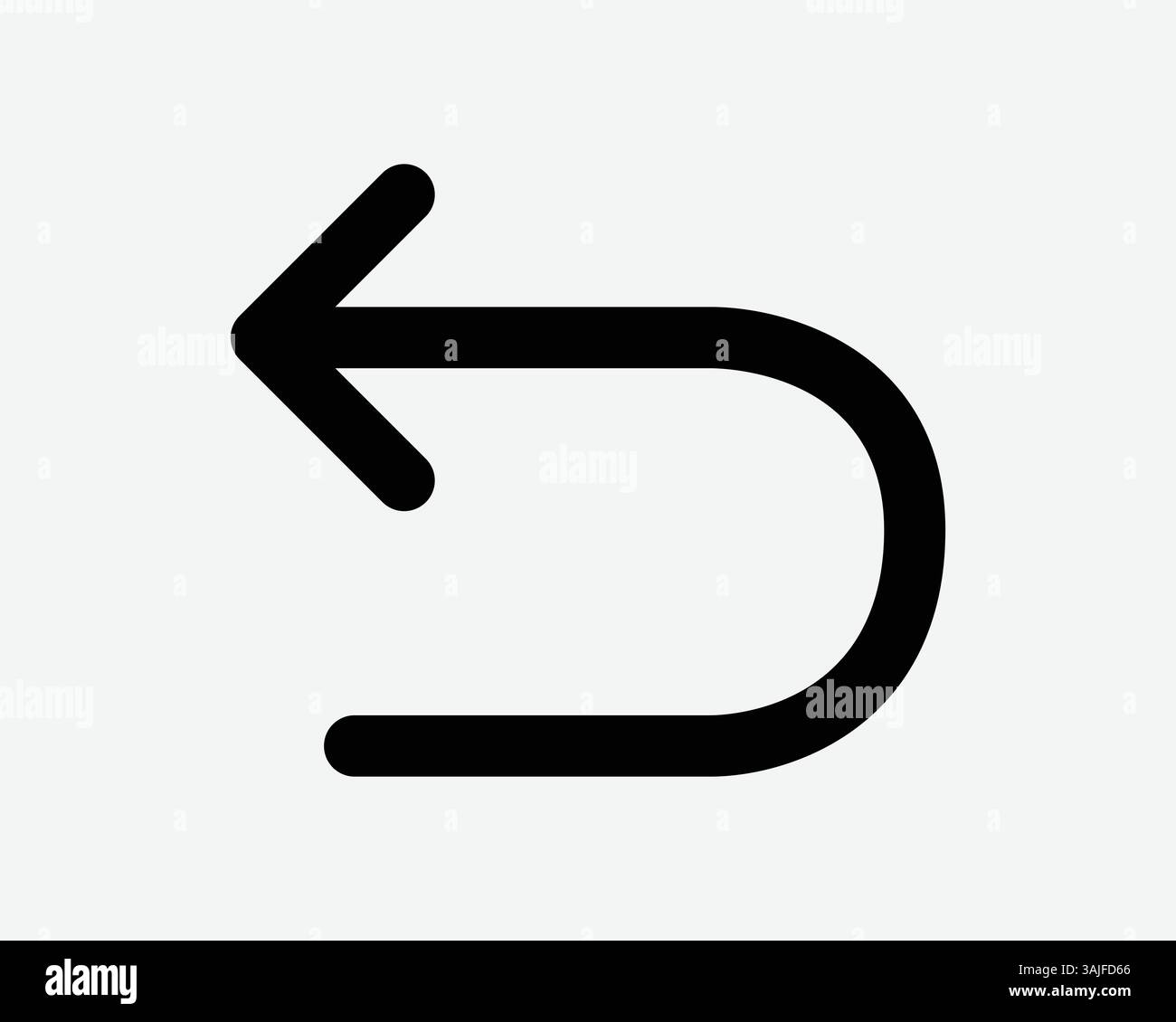 Undo Round Arrow Icon Pointing Left Point Direction Again Repeat Circular Arrowhead Aim Pointer ...