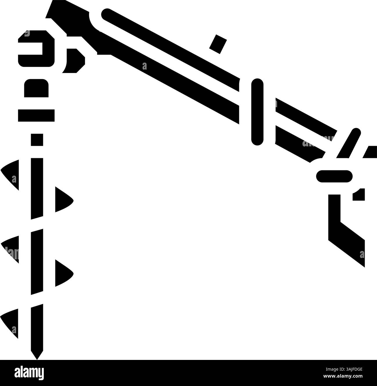 post hole digger tractor glyph icon vector illustration Stock Vector ...