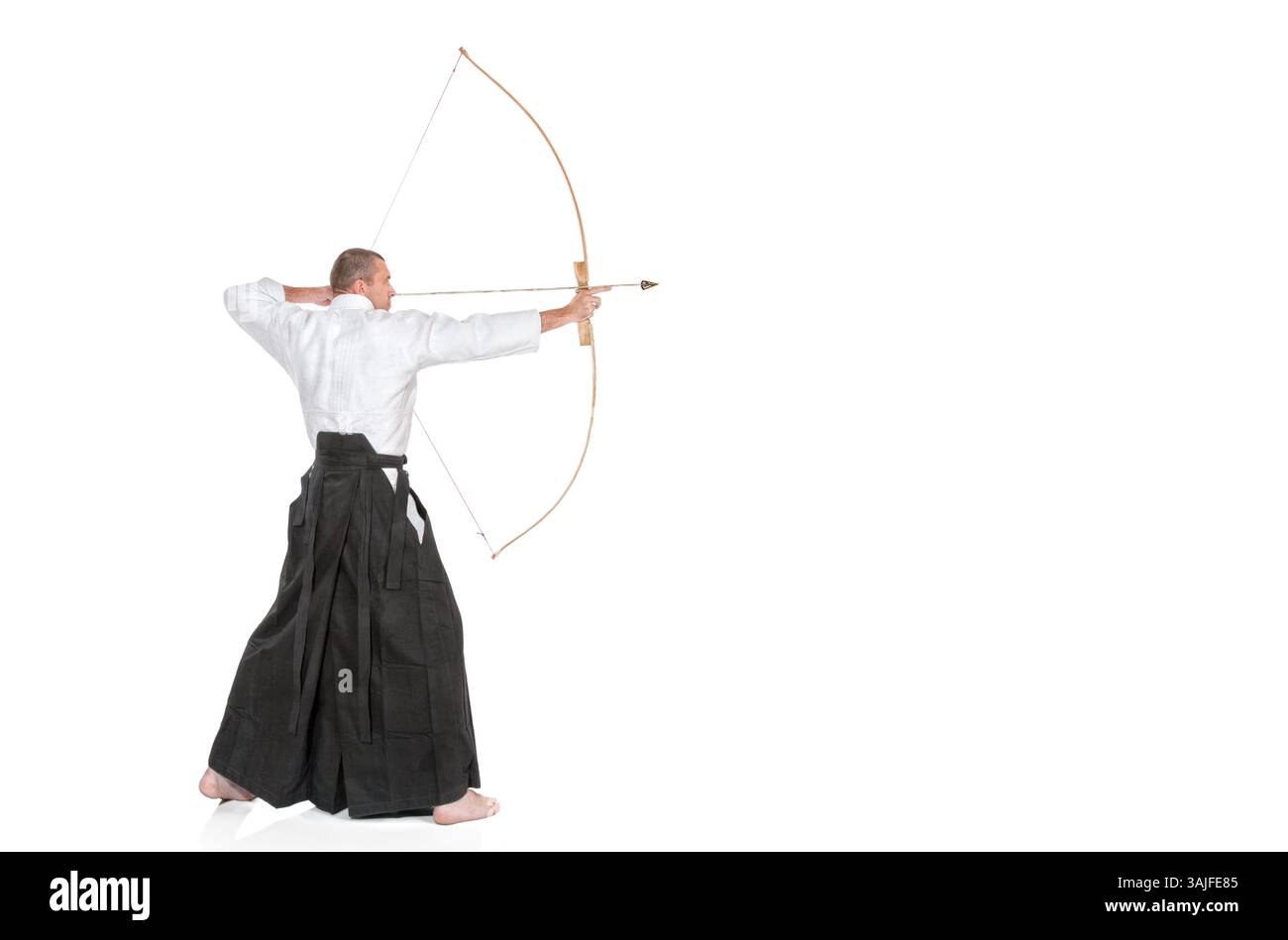 Man demonstrating martial arts isolated over white background Stock ...
