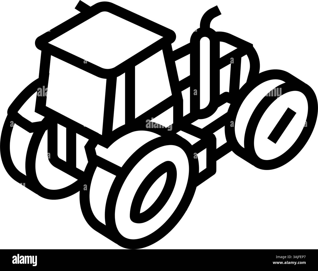 machinery tractor line icon vector illustration Stock Vector Image ...