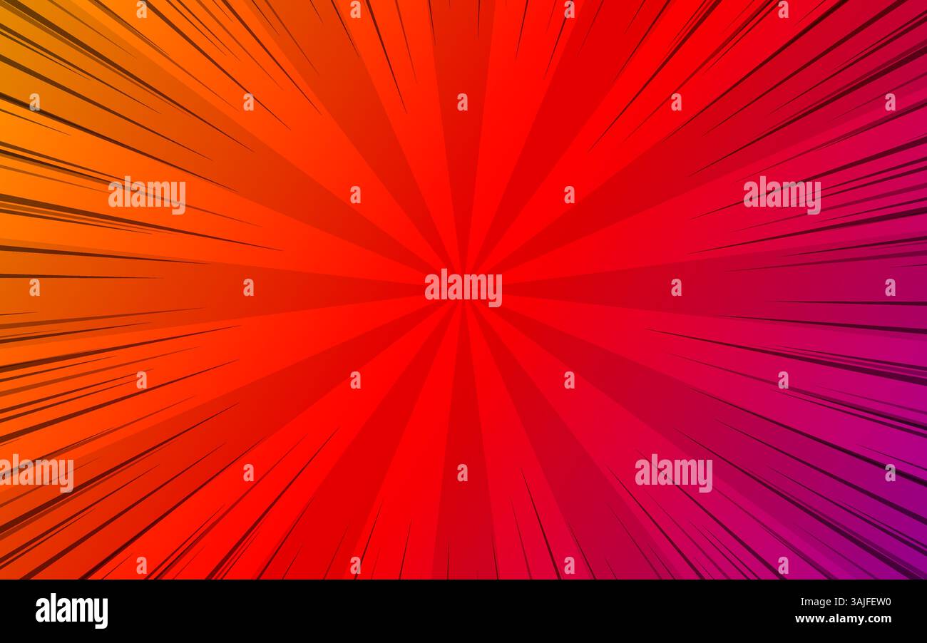 Radial comic background. Speed line wallpaper with pop art halftone ...