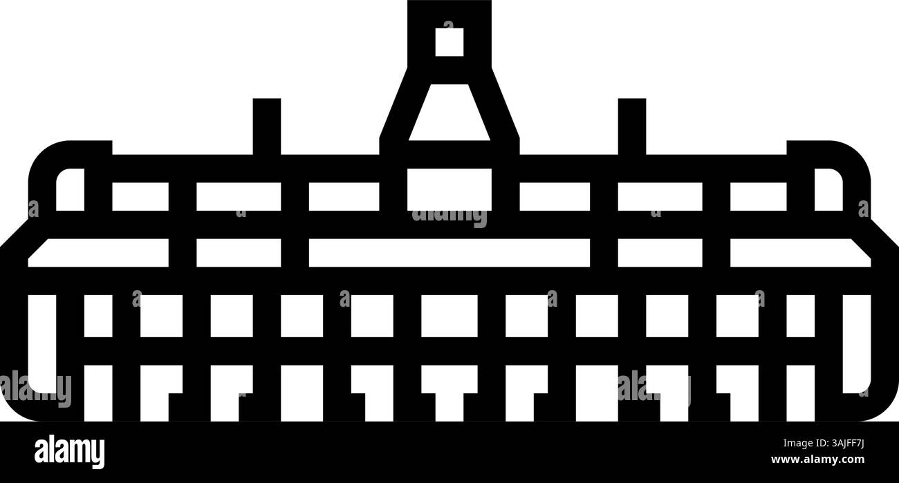 rotary tiller tractor line icon vector illustration Stock Vector Image ...