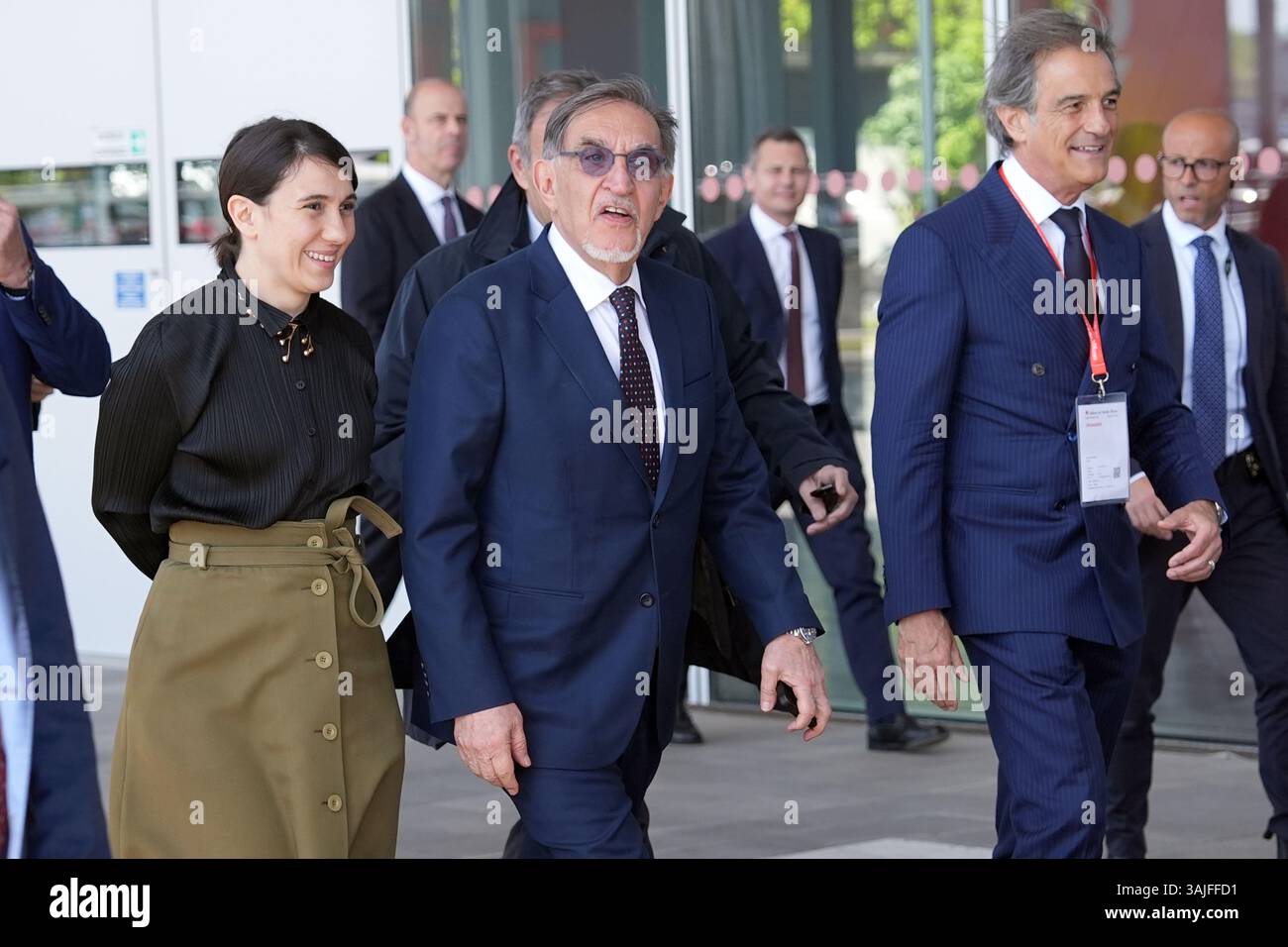 Milano, Italia. 11th Apr, 2025. Senate President Ignazio Larussa and ...