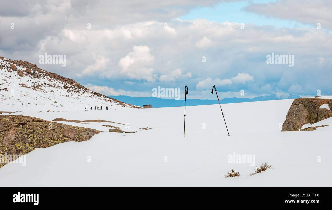Pair trekking poles stand hi-res stock photography and images - Alamy