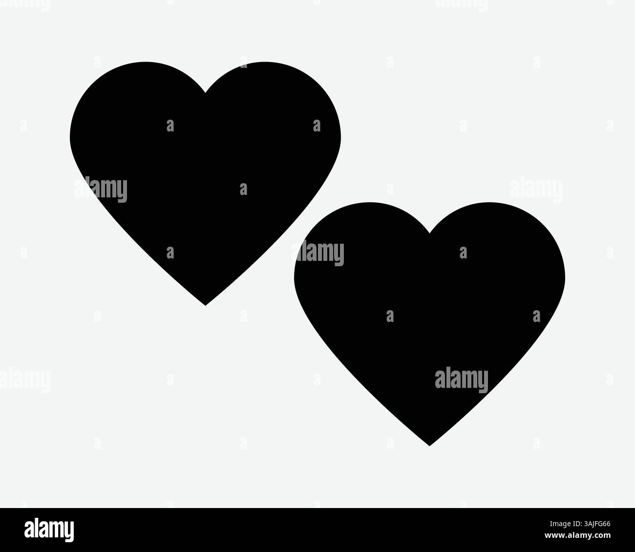 Double Heart Icon Romance Pair Love Lover Symbol Wedding Relationship ...