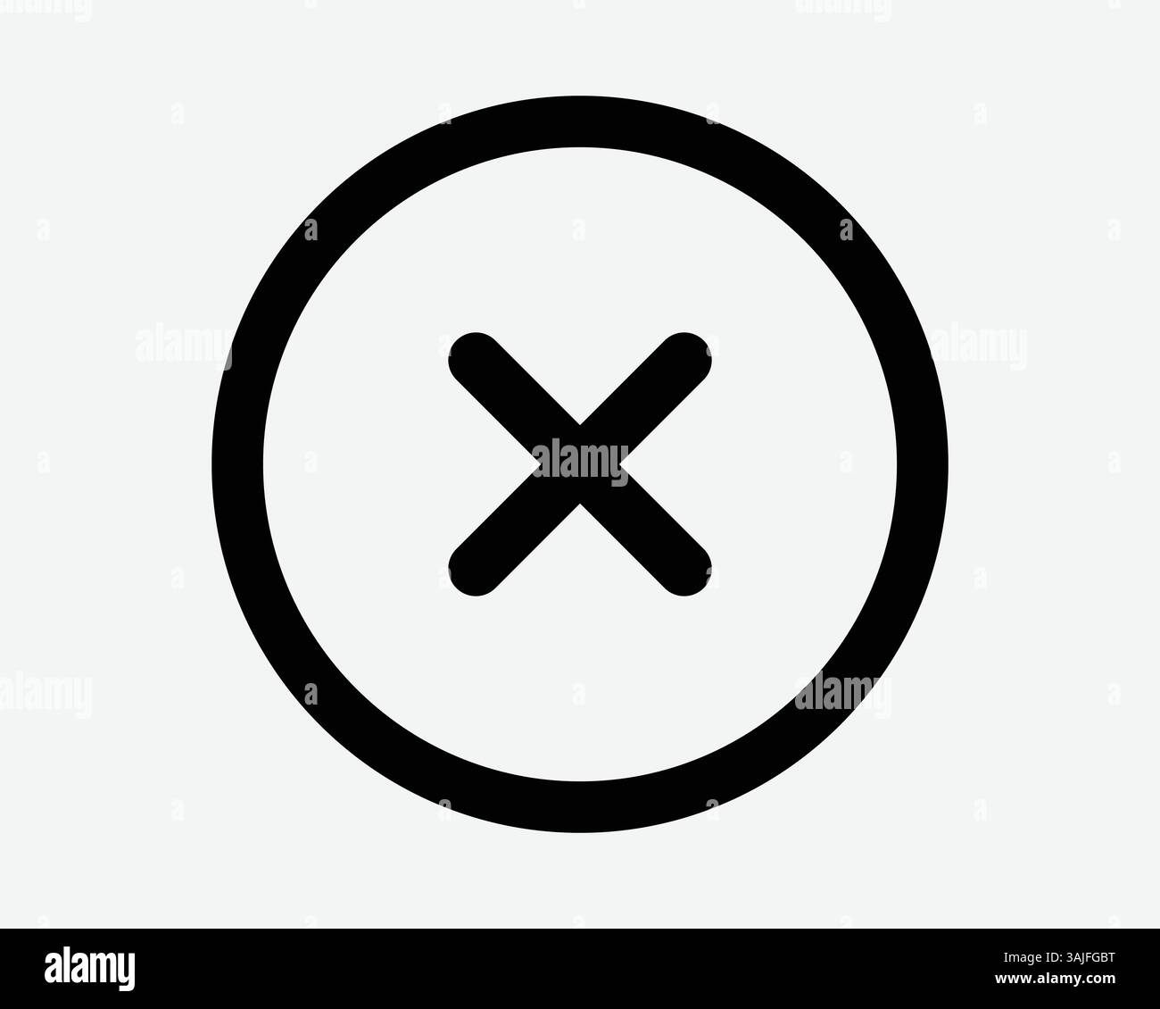 Cross mark symbol circle Black and White Stock Photos & Images - Alamy