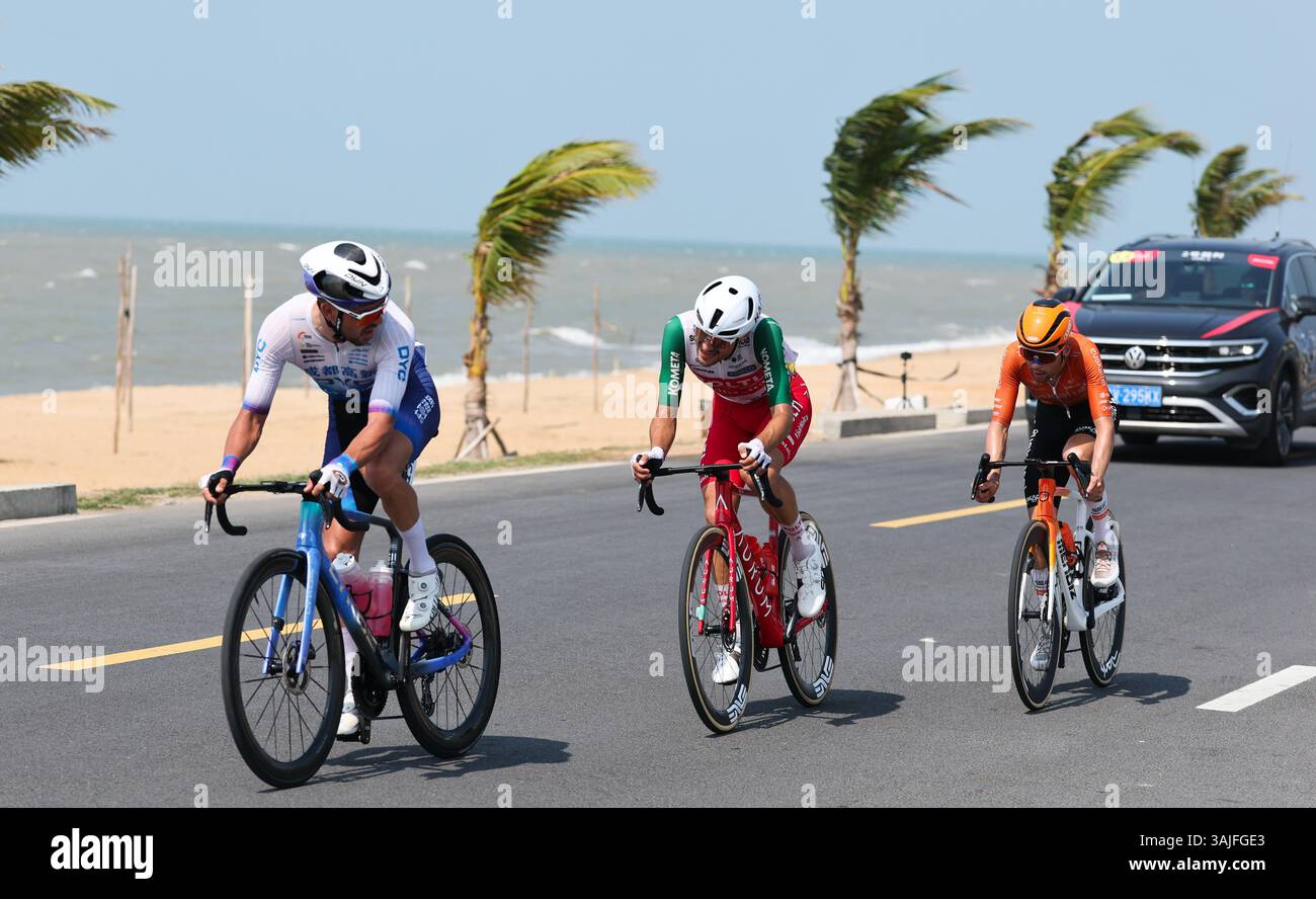 Sanya, China's Hainan Province. 11th Apr, 2025. Cyclists compete during ...