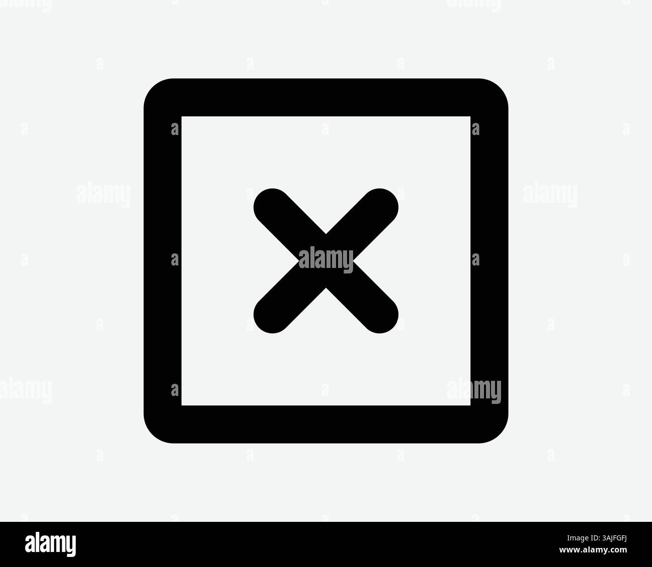 Square Cross Icon X Box Sign Stop Delete Cancel Close Symbol Circular ...
