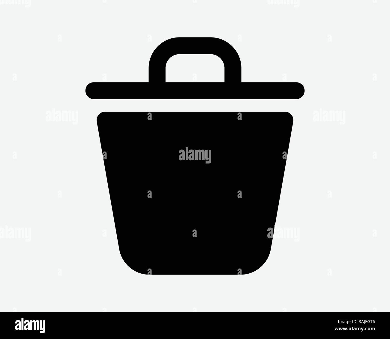 Trashcan with Lid Black Icon Trash Can Dustbin Dust Bin Delete Junk ...