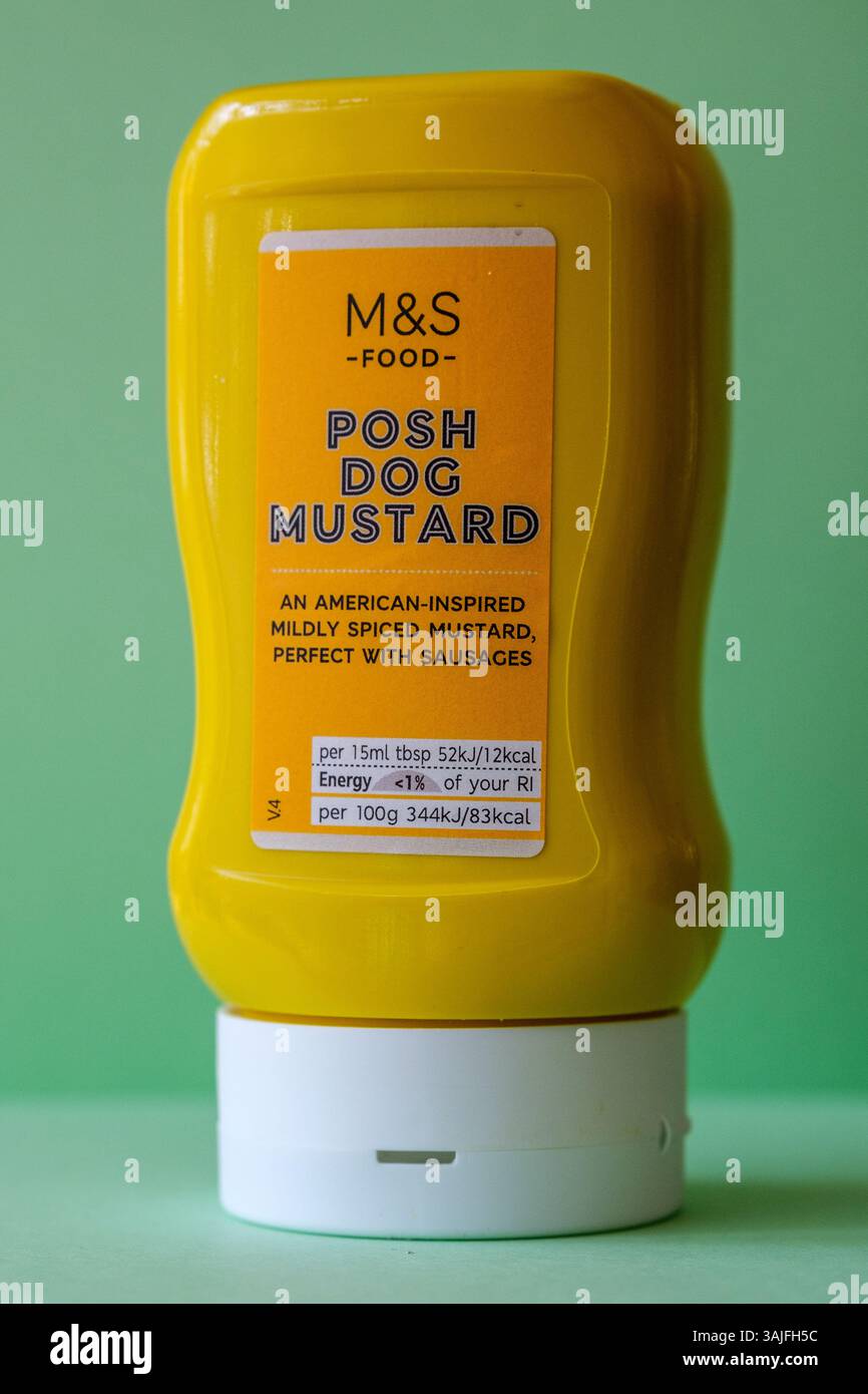 London UK, April 11 2025, M&S Marks and Spencer Posh Dog Mustard With ...