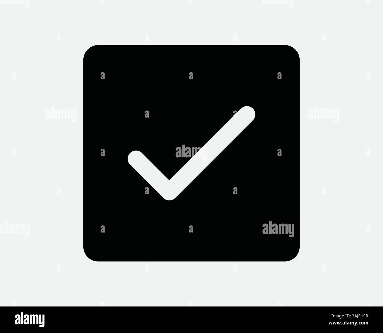 Tick Checkmark Correct Square Solid Sign Verified Outline Symbol Right Choice Vote Select ...