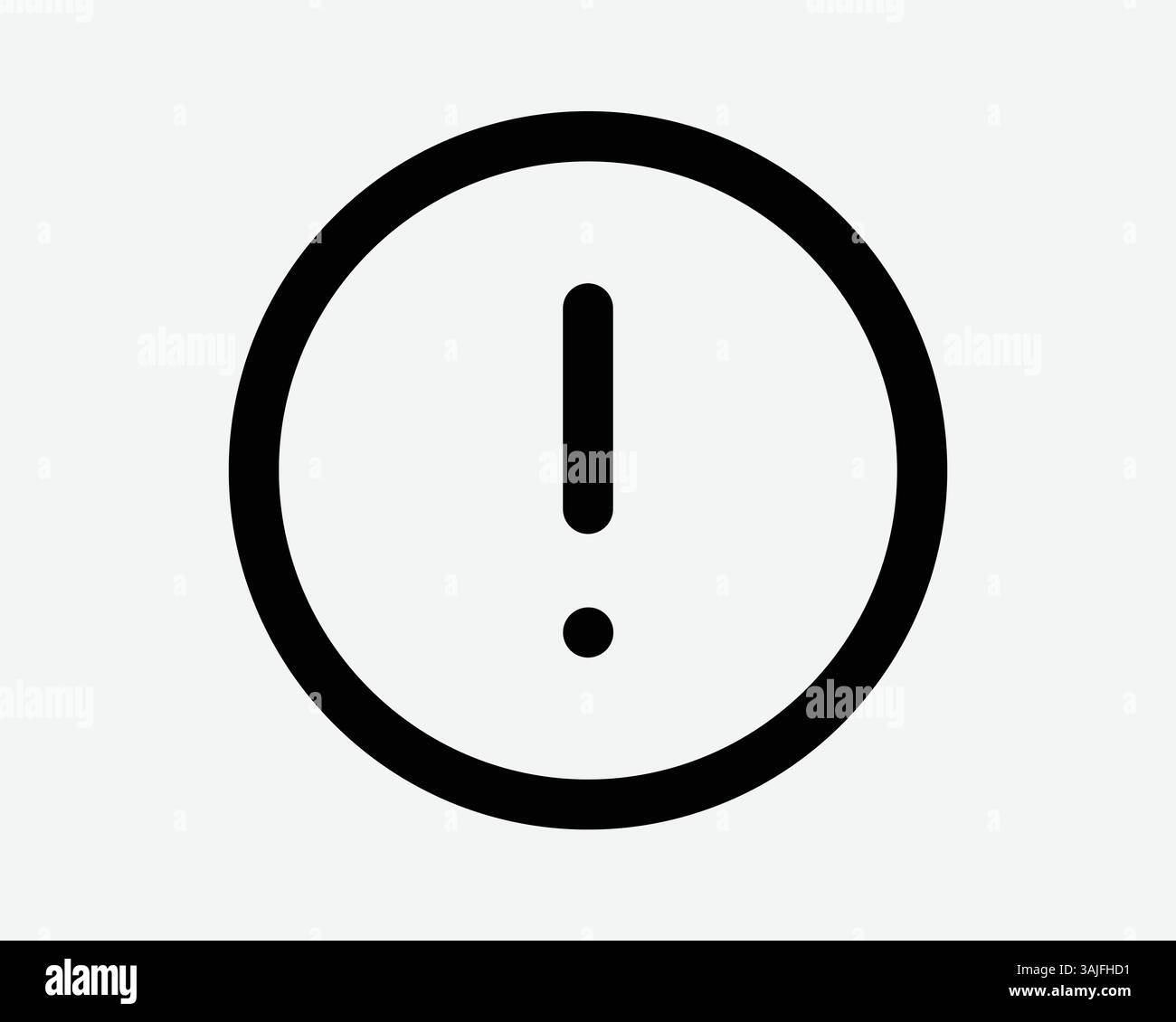 Warning Circle Line Icon Warn Exclamation Mark Round Outline Sign Notice Mark Caution Danger ...