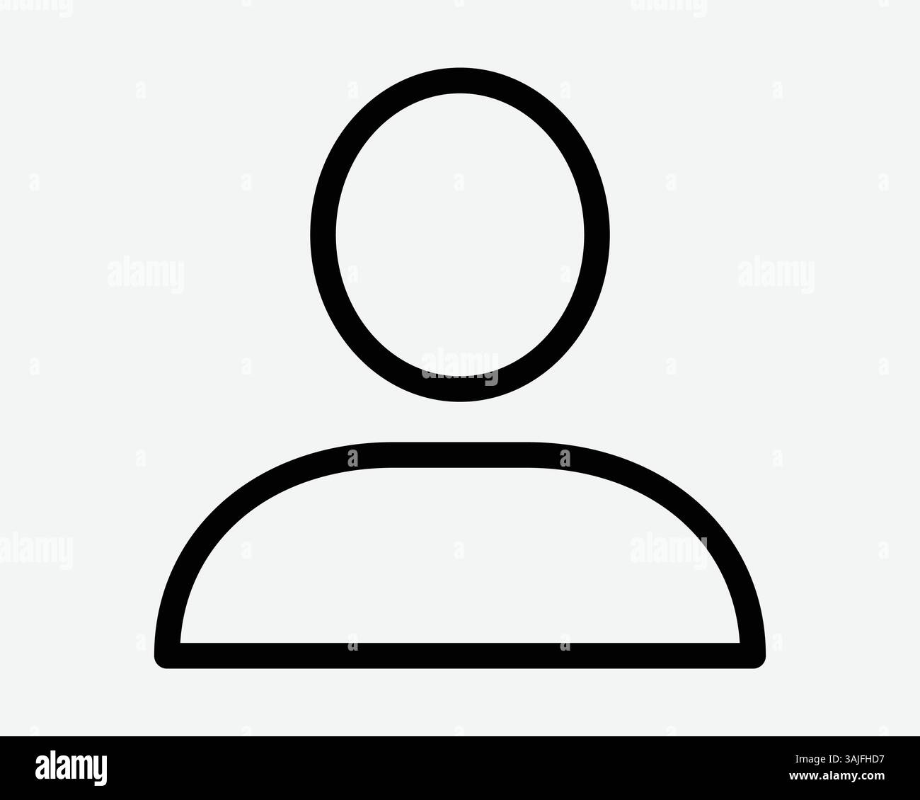 Social Media Account Member Login Outline Human Shape Person Avatar ID ...