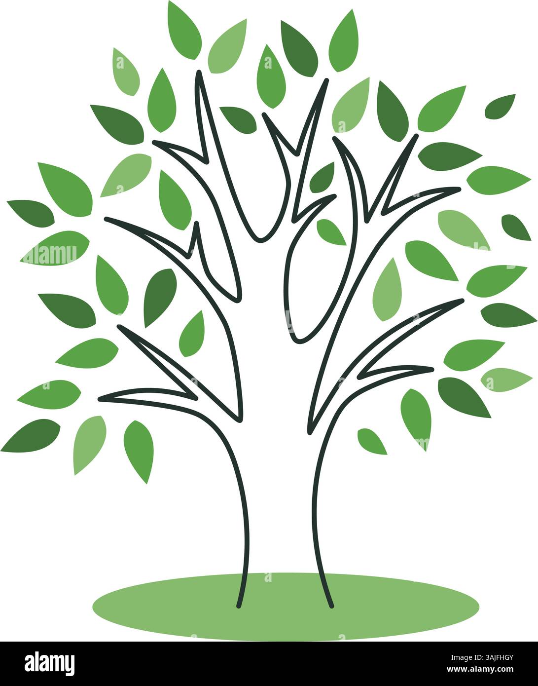 Hand drawn deciduous tree clip art Stock Vector Image & Art - Alamy