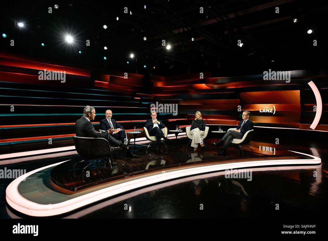 Talkrunde bei Markus Lanz , ZDF 04/25 her Markus Lanz, Manfred Weber ...
