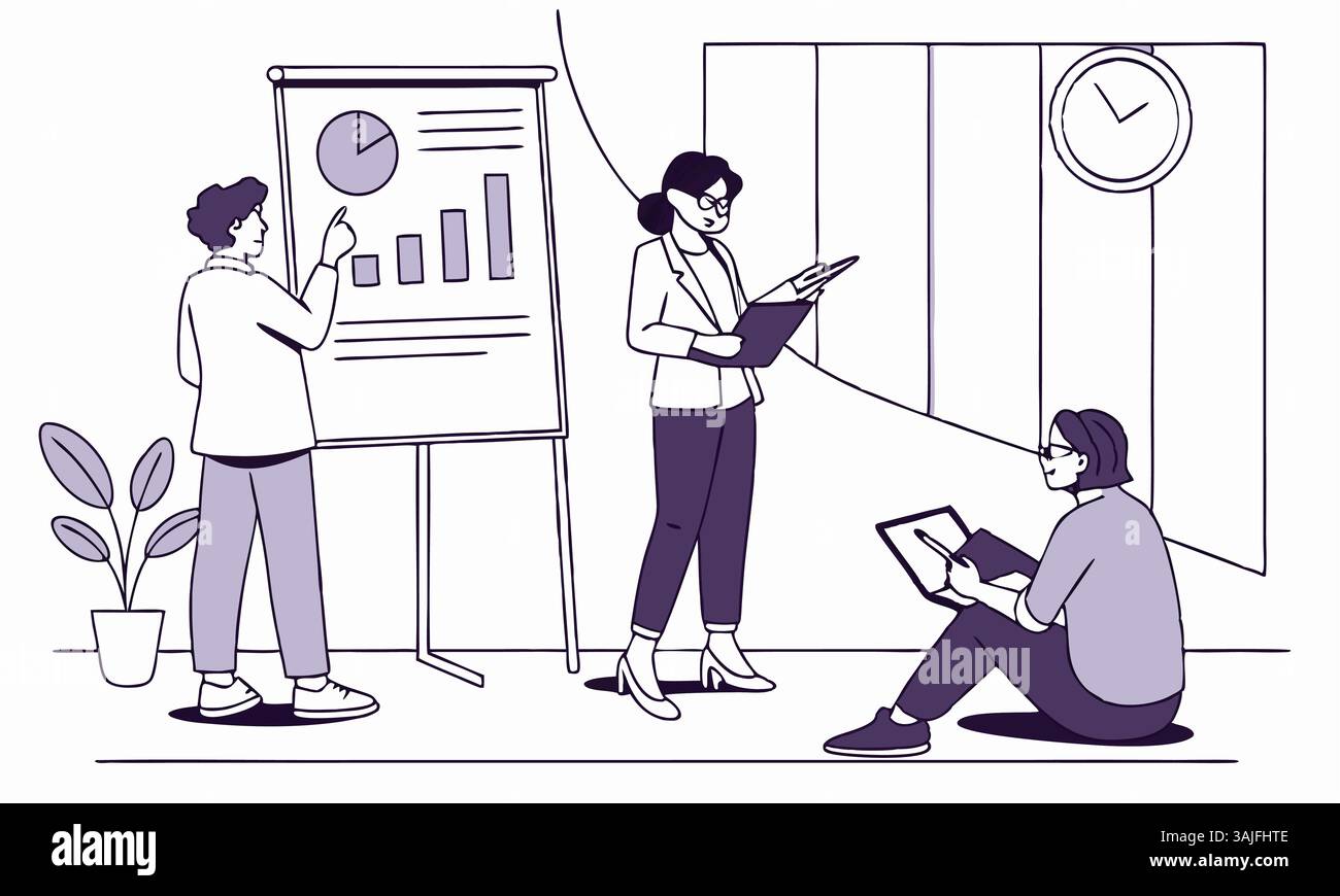 Corporate data review Stock Vector Images - Alamy