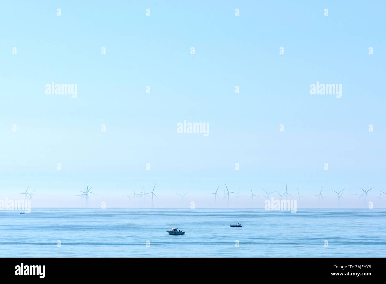 Brighton, April 11th 2025: Looking out to sea from the beach on a sunny ...
