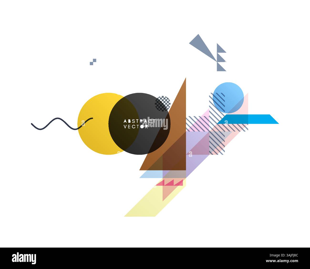 Art composition of flat colorful vector shapes. Abstract transparency geometrical background ...