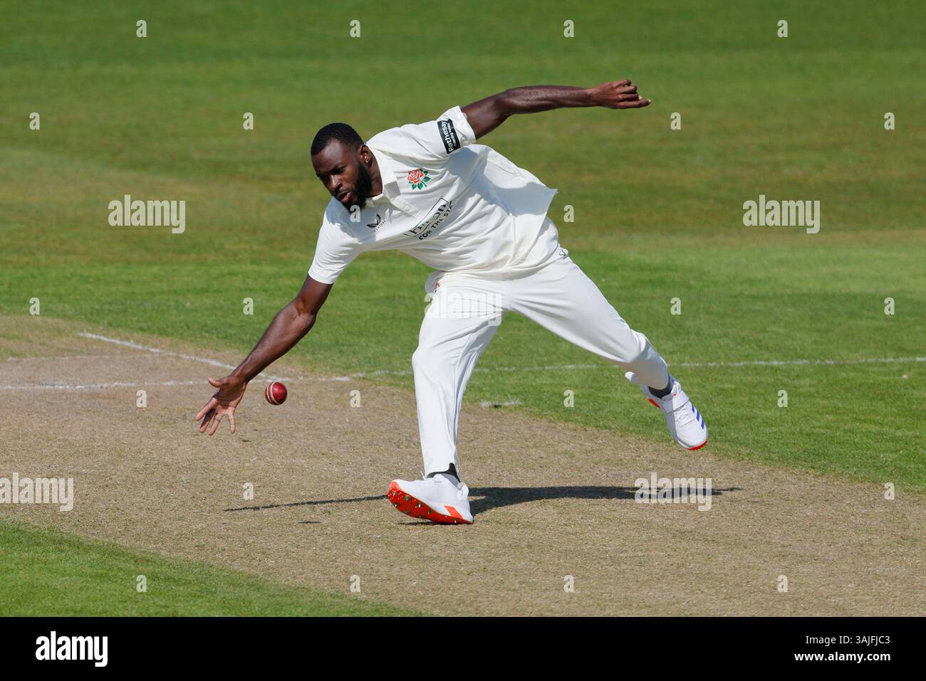 Lancashire's Anderson Phillip in action during day one of the 2025 ...