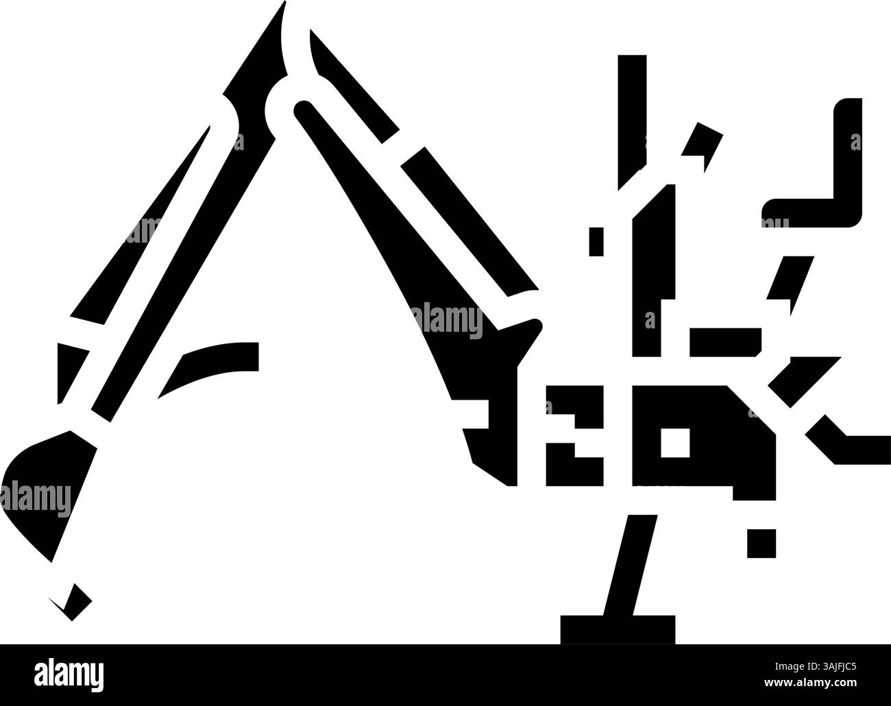 backhoe tractor glyph icon vector illustration Stock Vector Image & Art ...