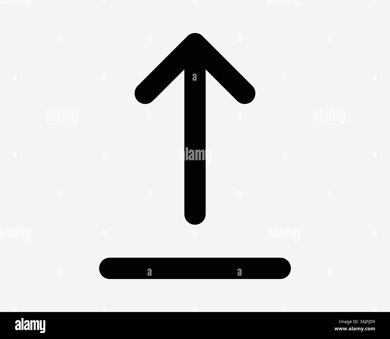 Upload Arrow Line Icon Up Load Arrowhead Direction Path Cloud Storage Document File Server ...