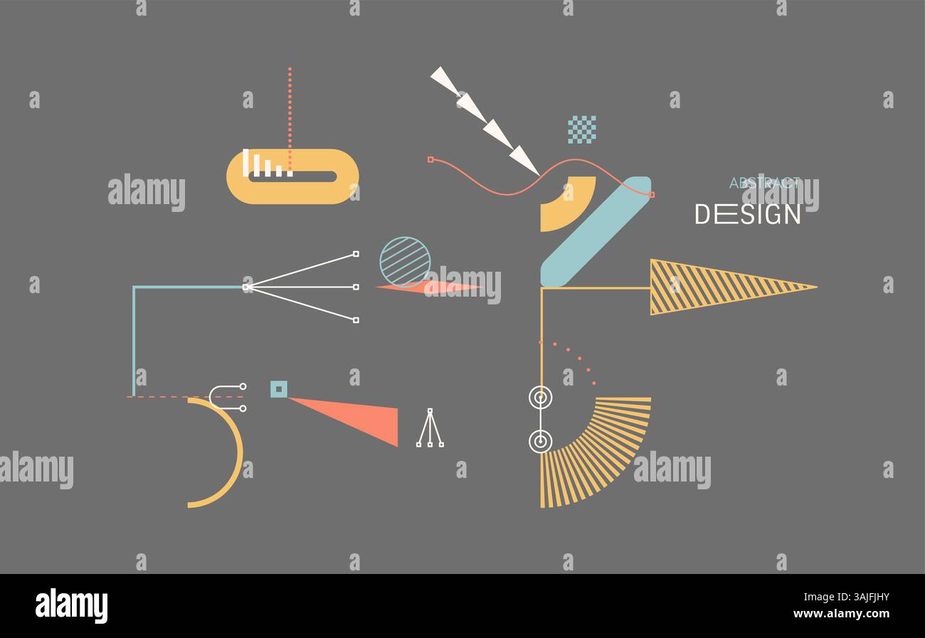 Modern art composition with simple geometric shapes and forms. Memphis ...