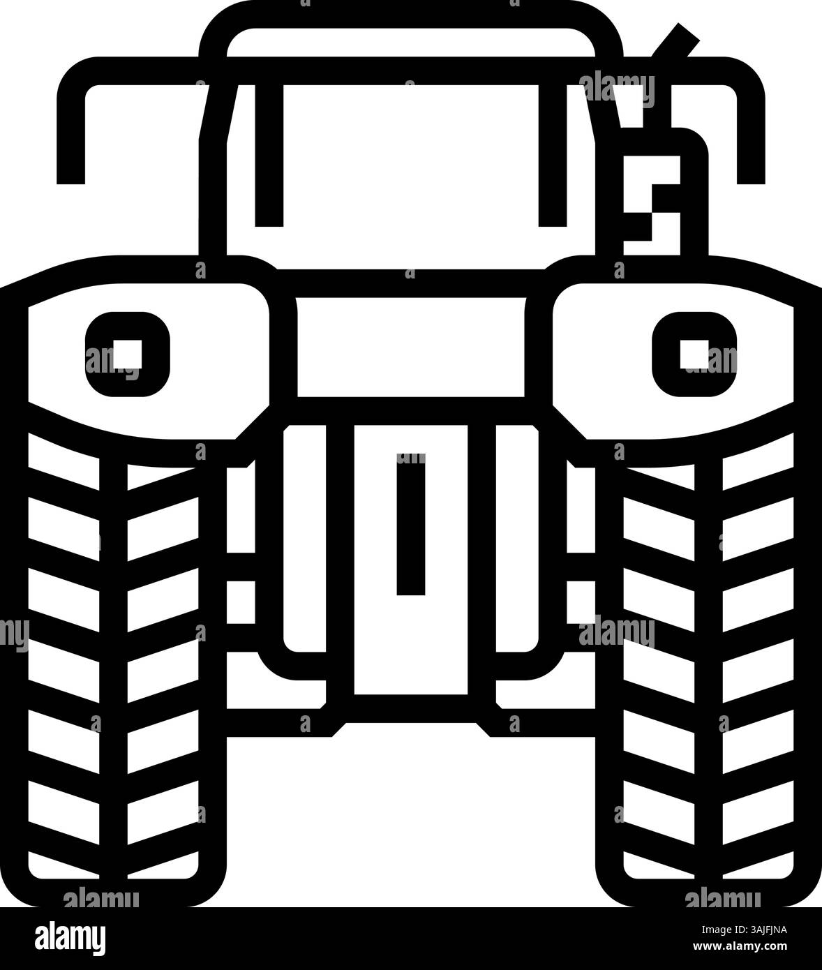 plowing tractor back line icon vector illustration Stock Vector Image ...