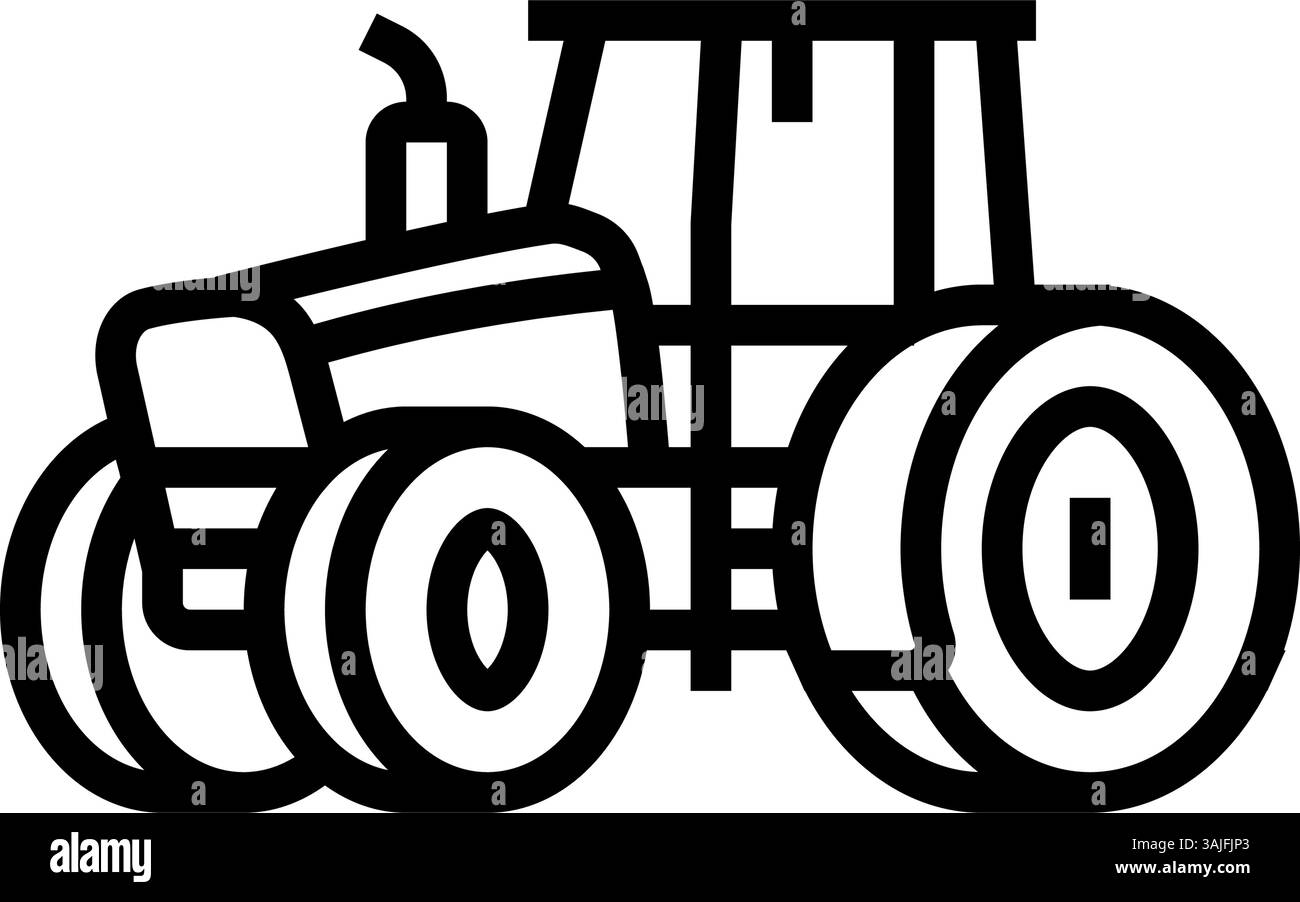 farming tractor line icon vector. farming tractor sign. isolated ...