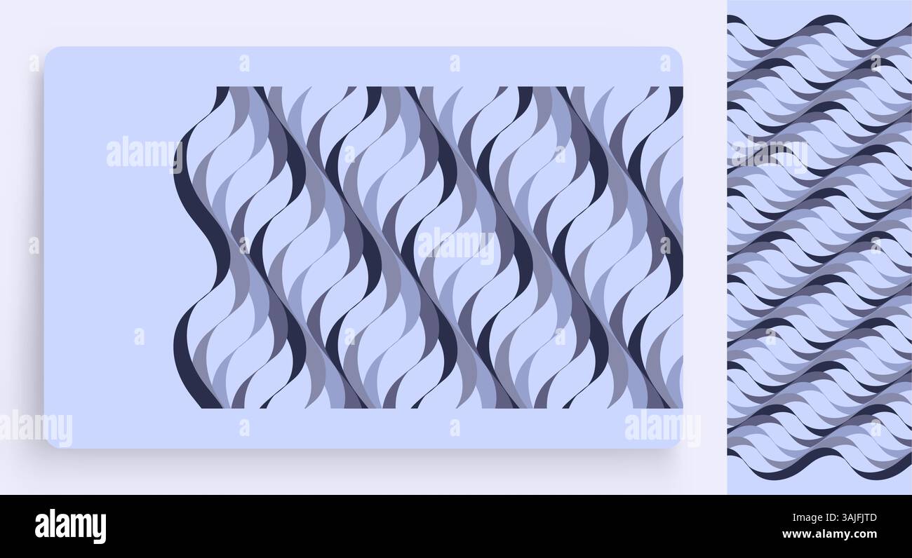 Abstract dynamic template with wavy curved ribbons. Modern cover design. 3d vector illustration ...