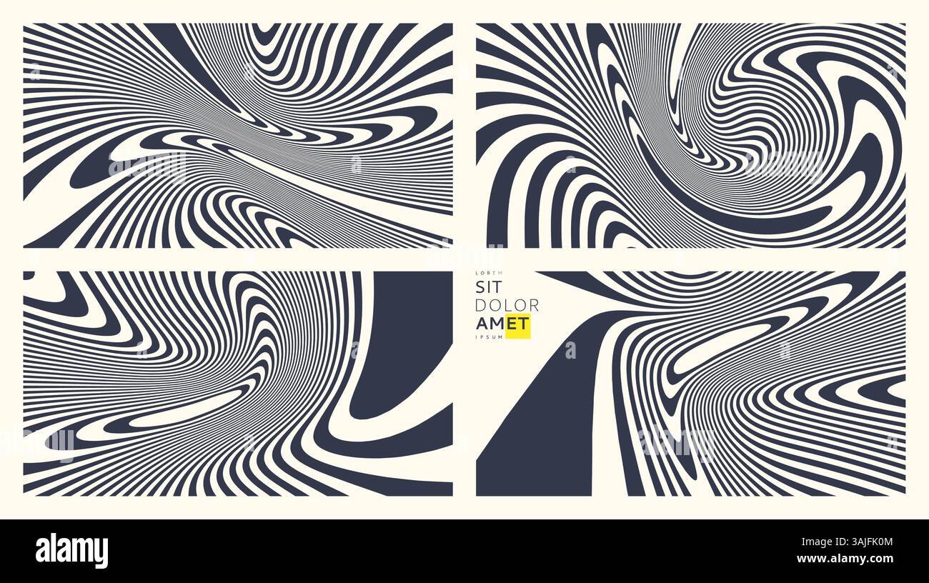 Black and white swirl background. Pattern with whirlpool movement optical illusion. Psychedelic ...