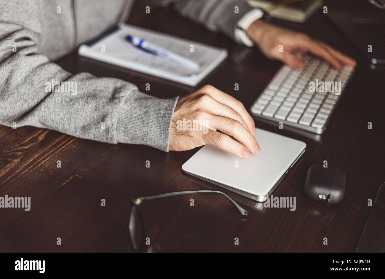 Young programmer typing code software hi-res stock photography and images - Alamy