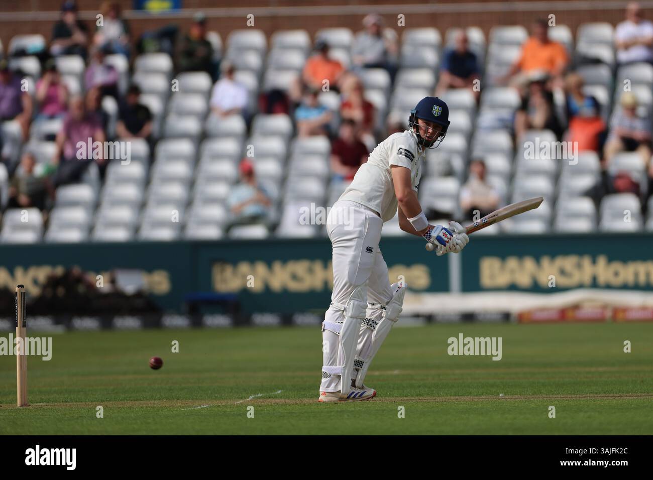 Durham's Ben McKinney is seen batting during the First Day of the ...