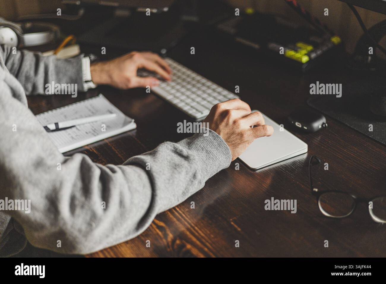 Young programmer typing code software hi-res stock photography and images - Alamy