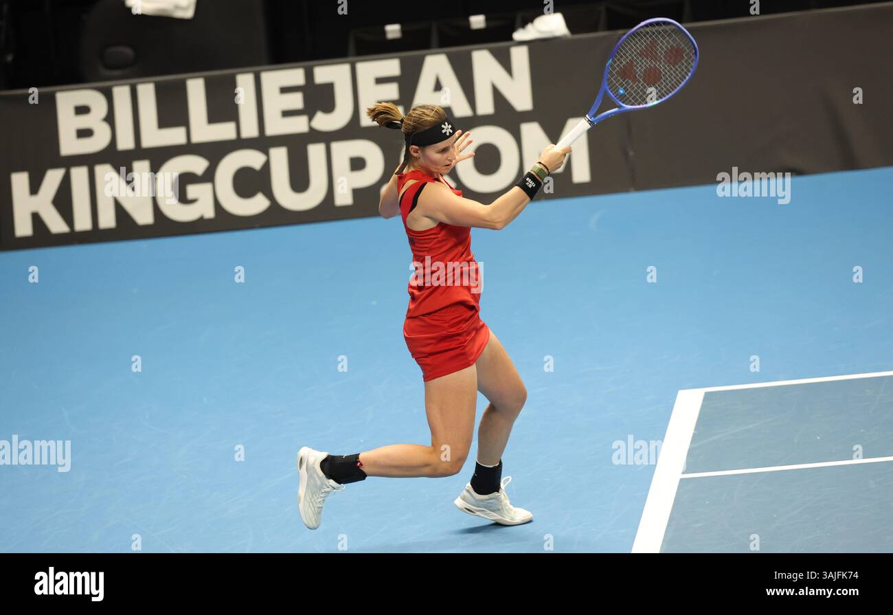 Belgian Greet Minnen pictured in action during a tennis match between ...