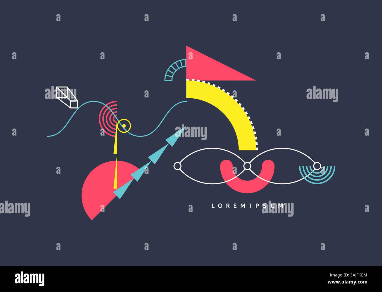 Modern art composition with simple geometric shapes and forms. Memphis ...