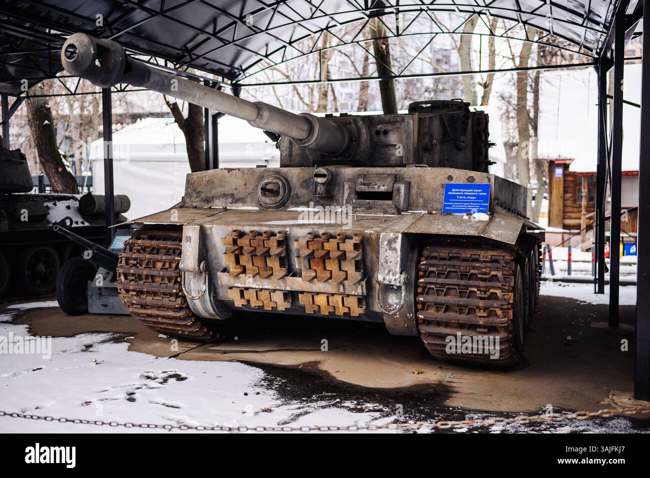 German Tiger II tank standing in the open air in winter Stock Photo - Alamy