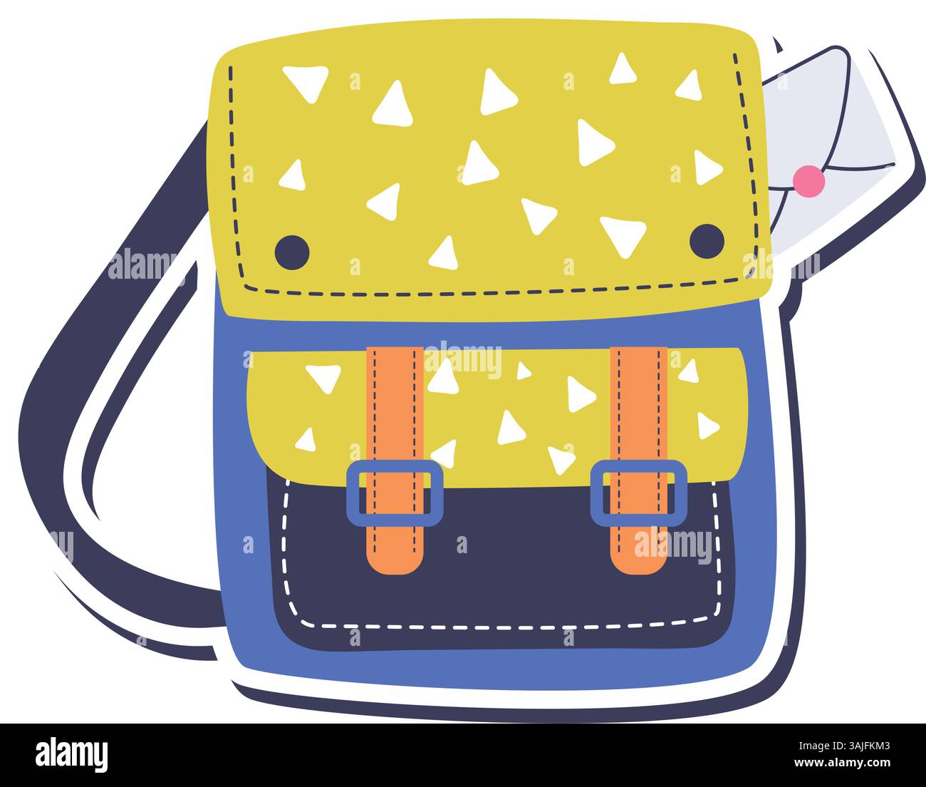 Backpack sticker isolated cartoon illustration on the white background ...