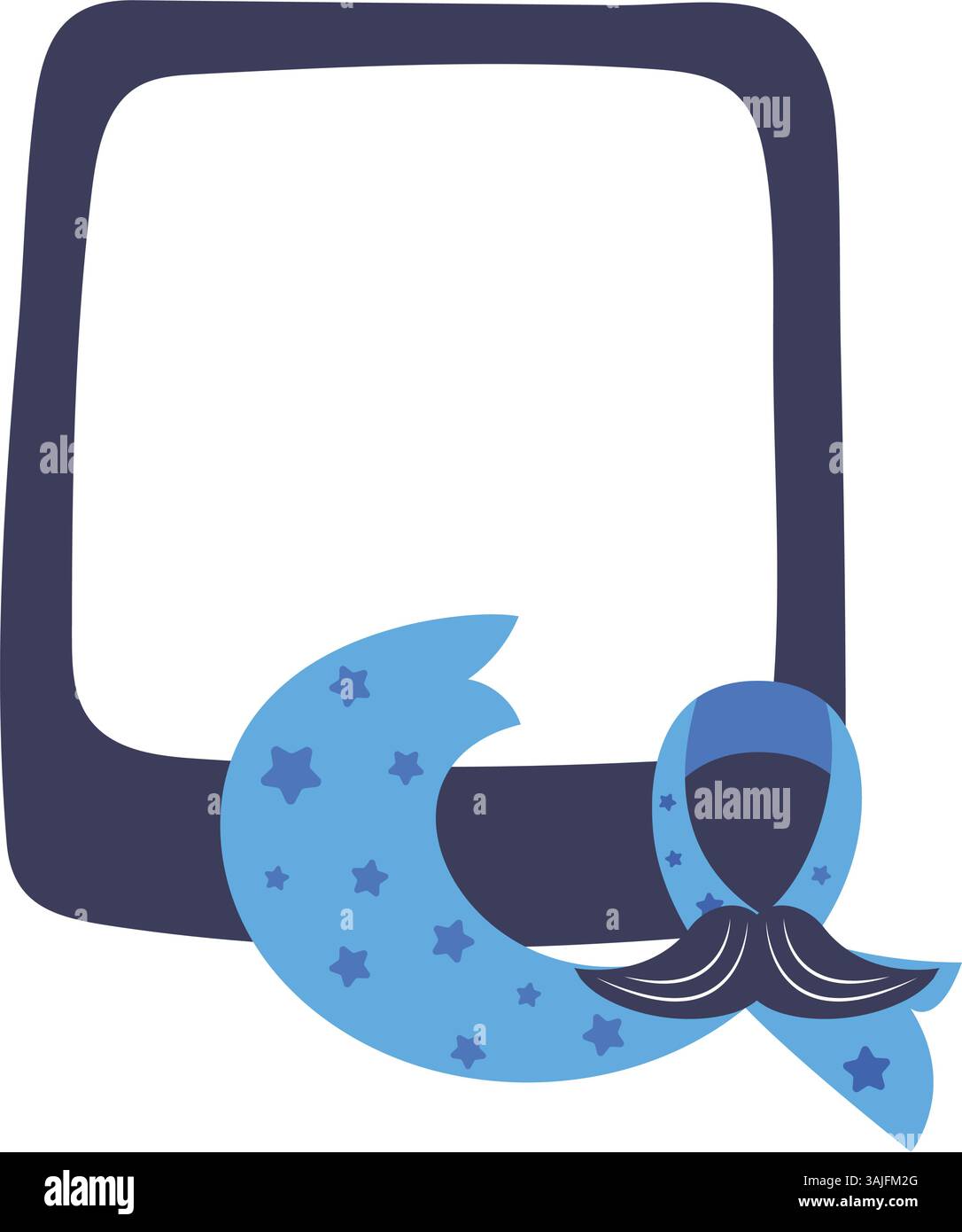 Movember blue cartoon illustration on the white background Stock Vector ...