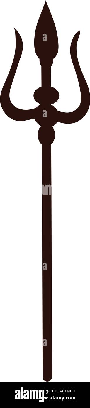Trident vector cartoon illustration on the white background Stock ...