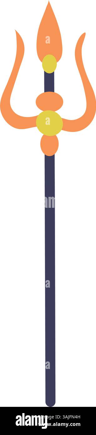 Trident vector cartoon illustration on the white background Stock ...