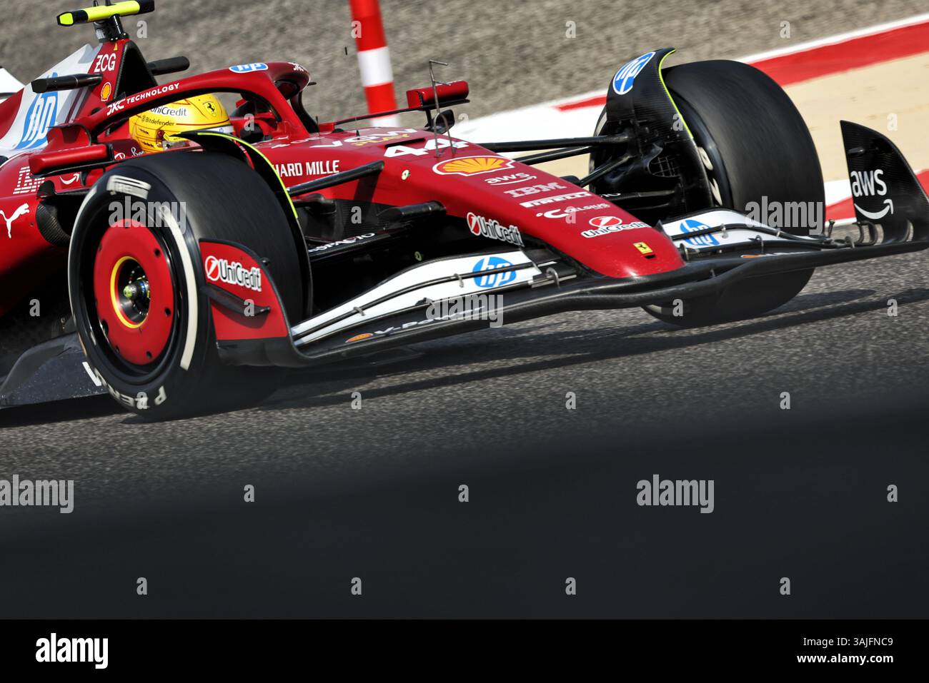 Sakhir, Bahrain. 11th Apr, 2025. Lewis Hamilton (GBR) Ferrari SF-25. 11 ...